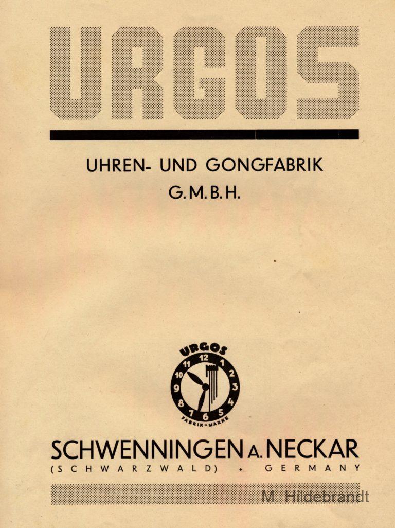 Schwenningen: Uhrenfabrik Urgos mit Katalog von 1931. Gegründet 1923 ...